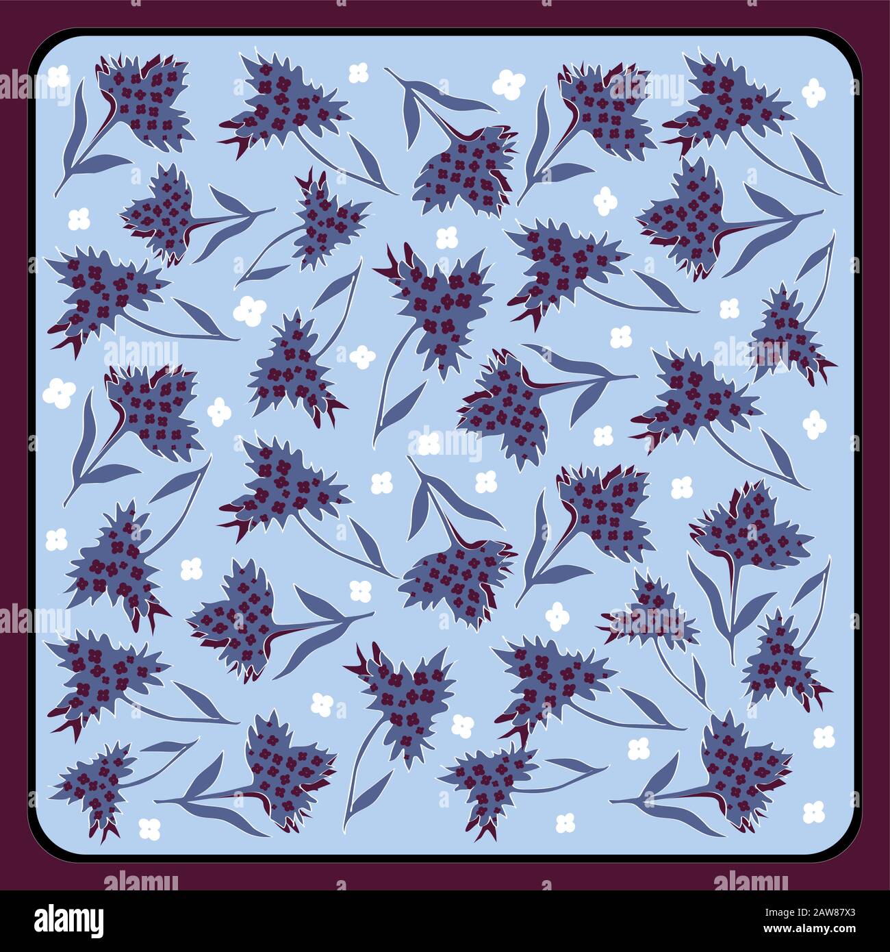 Spring retro floral print. Silk scarf vector graphics Stock Vector ...