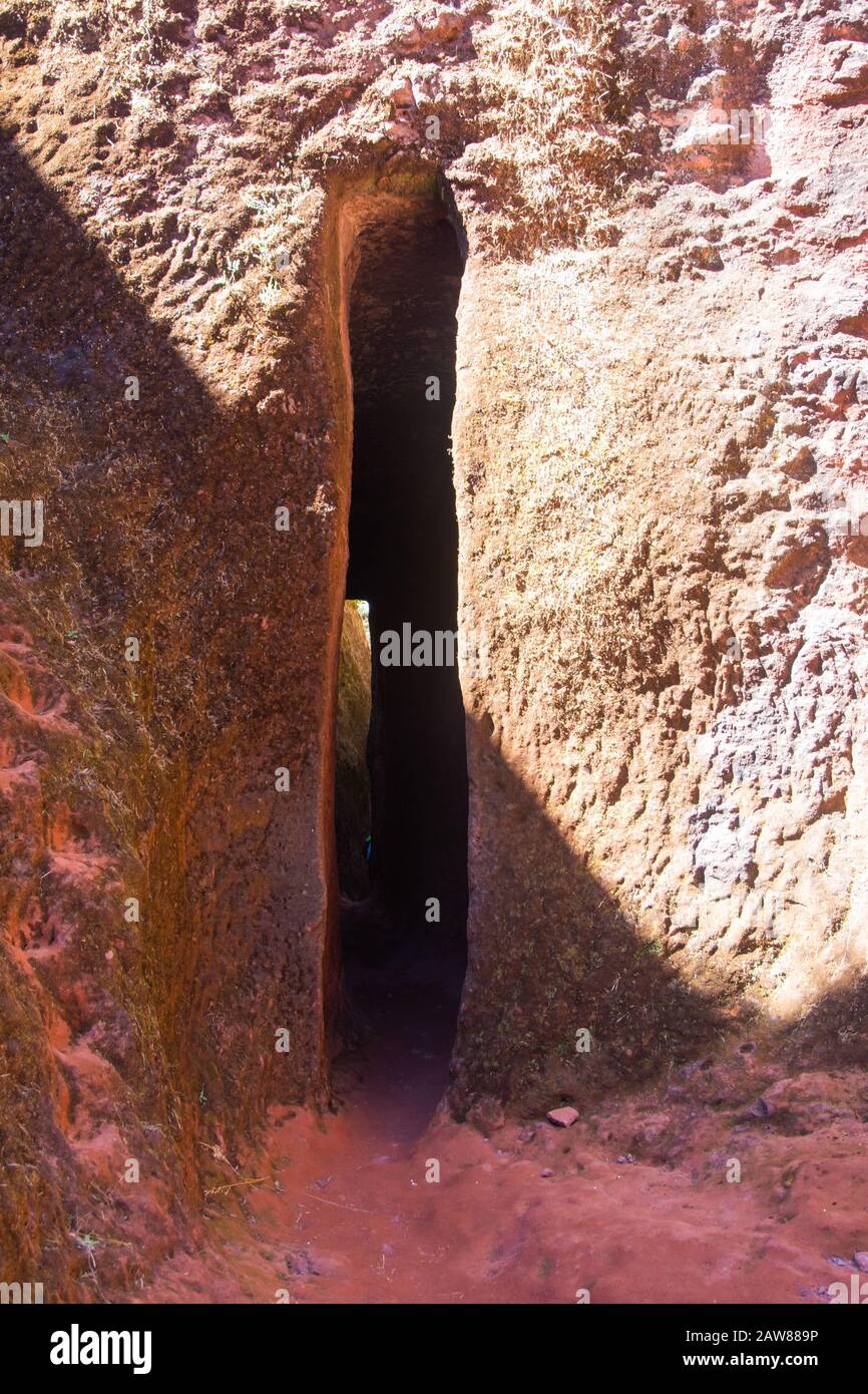 Facade of the underground church in Lalibela, Ethiopia Stock Photo - Alamy