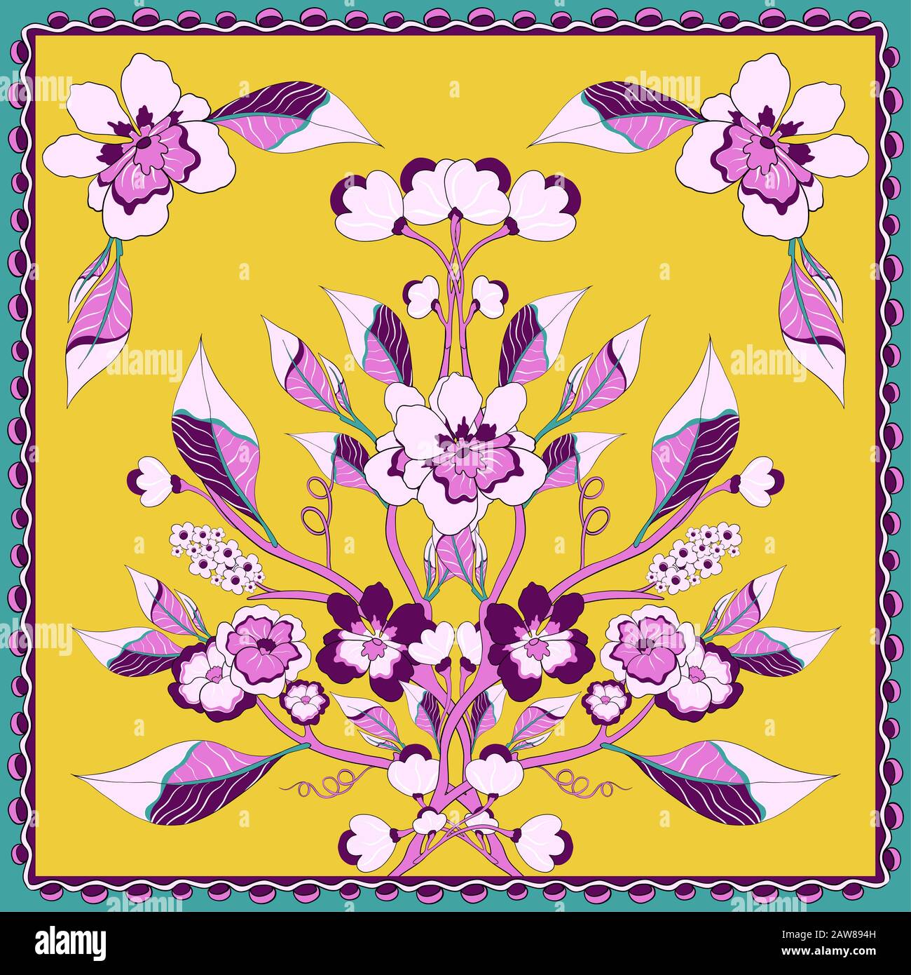 Spring retro floral print Stock Vector Image & Art - Alamy