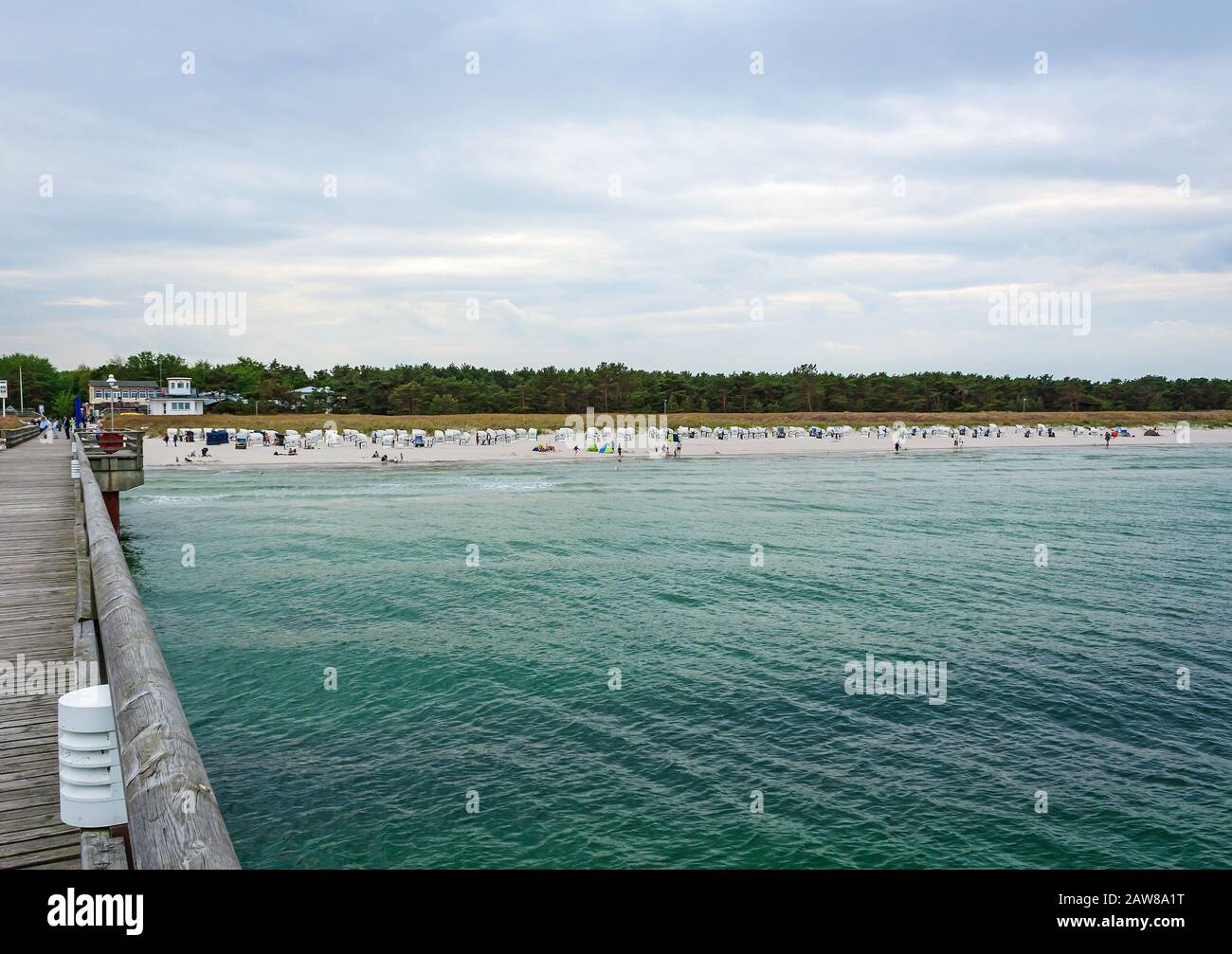 Pier in Prerow, view of the beach Stock Photo - Alamy