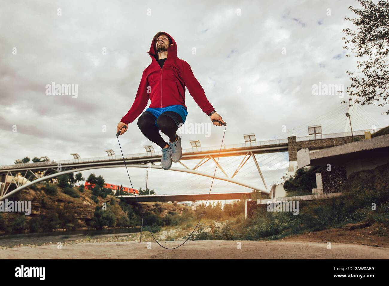Bungee jumping man hi-res stock photography and images - Alamy