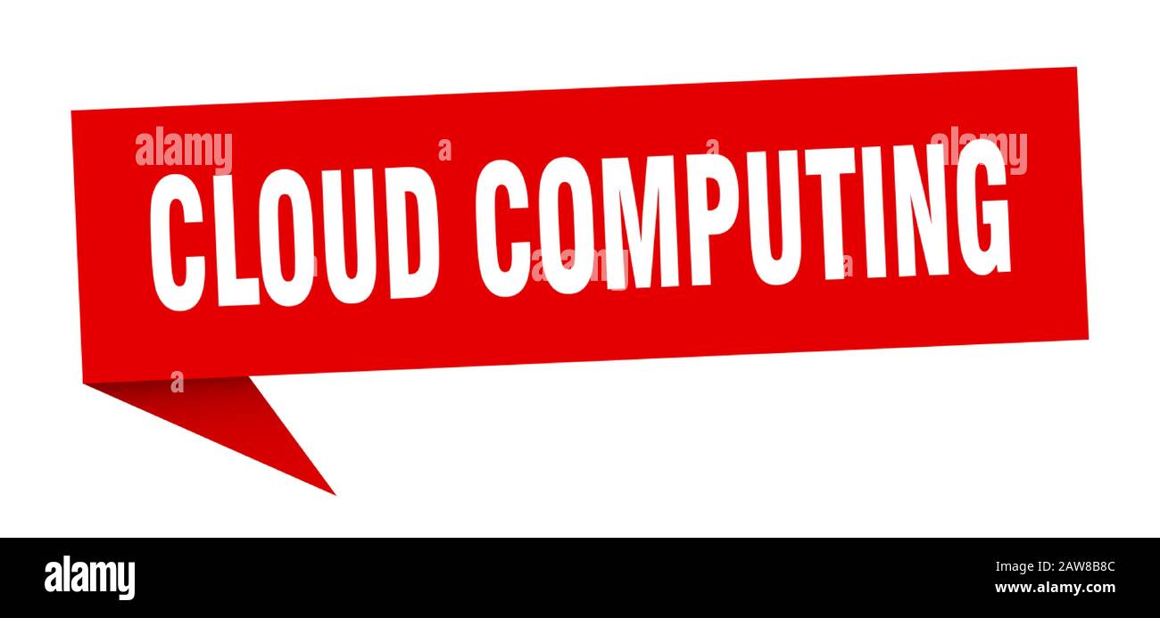 cloud computing speech bubble. cloud computing ribbon sign. cloud ...