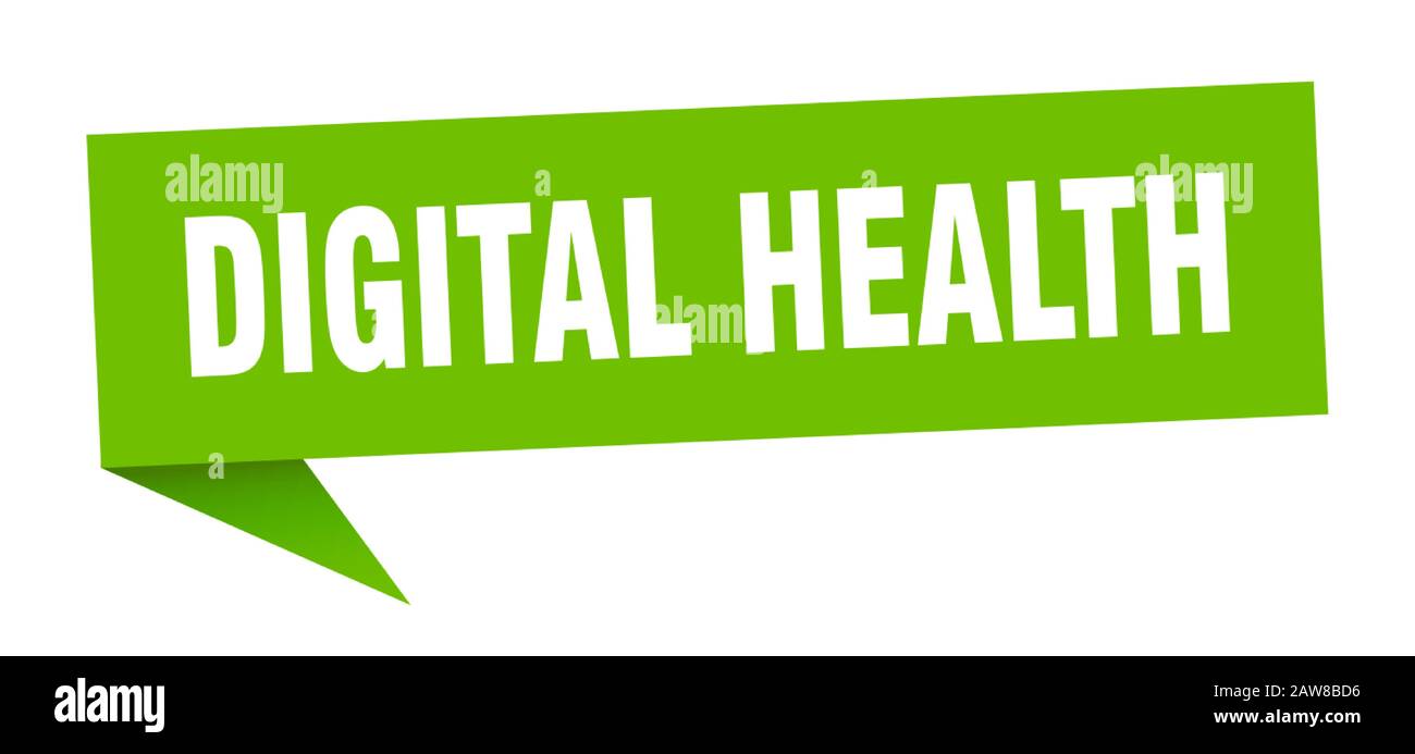 digital health speech bubble. digital health ribbon sign. digital ...