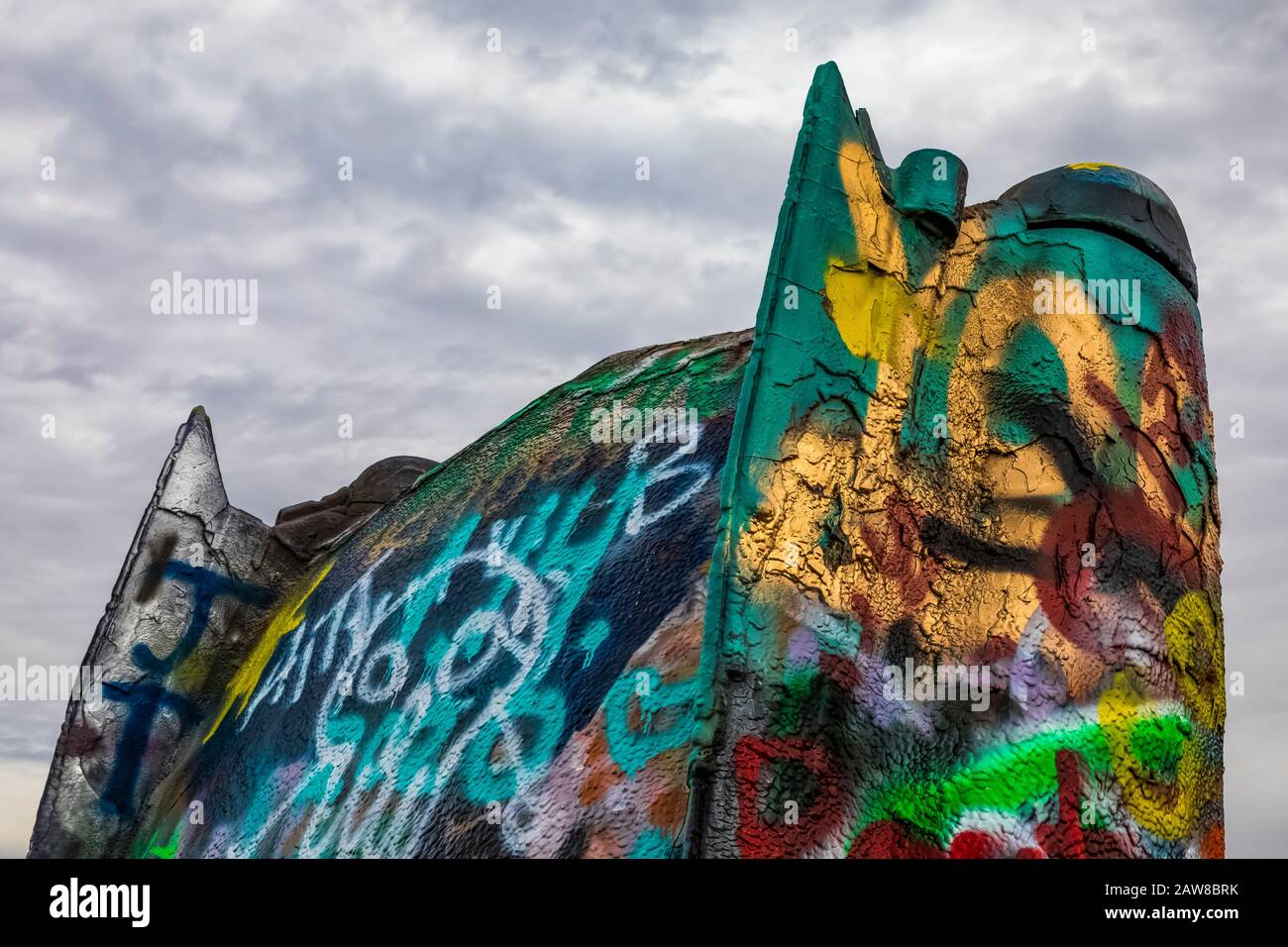 Cadillac Ranch, an art installation of ten iconic Cadillacs with ...