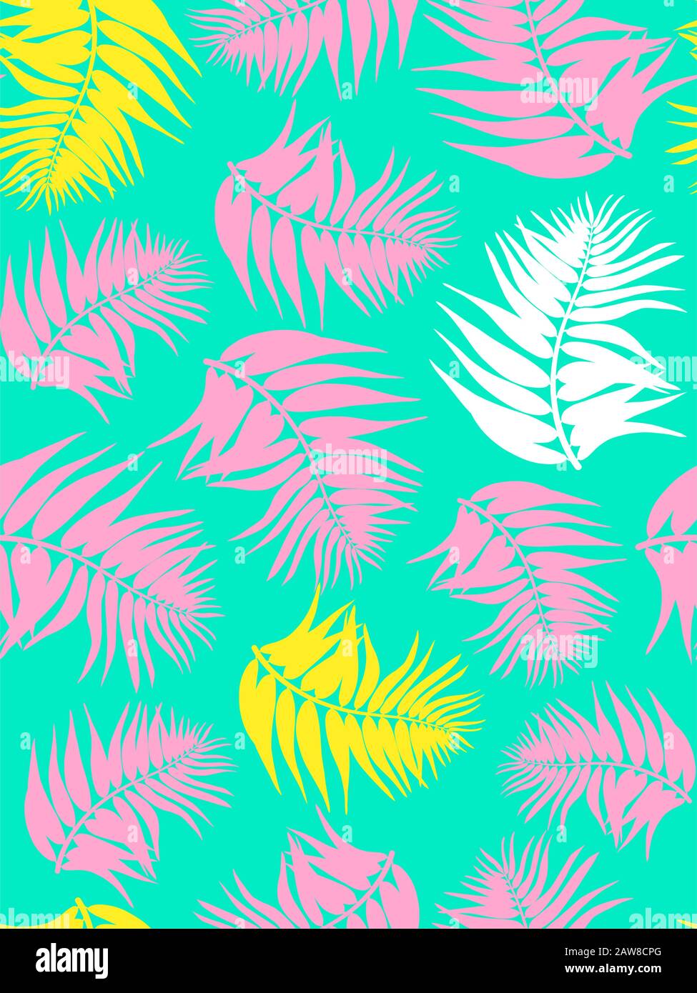 Green palm leaves interior Stock Vector Images - Alamy