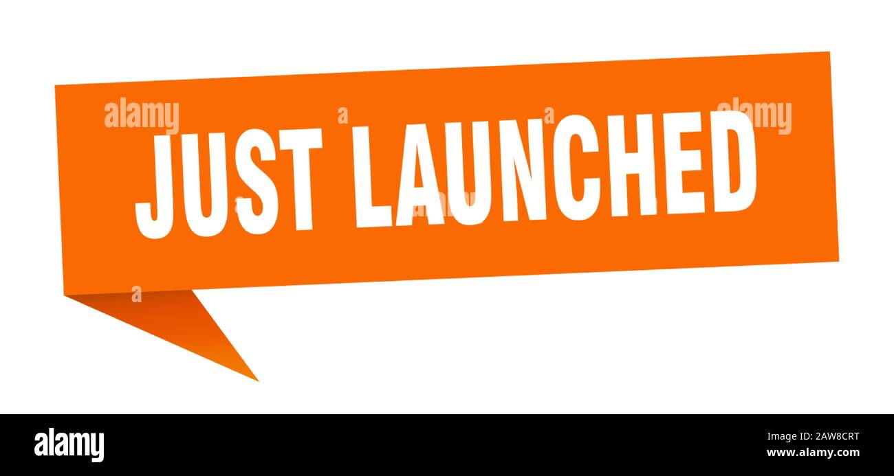 just launched speech bubble. just launched ribbon sign. just launched ...