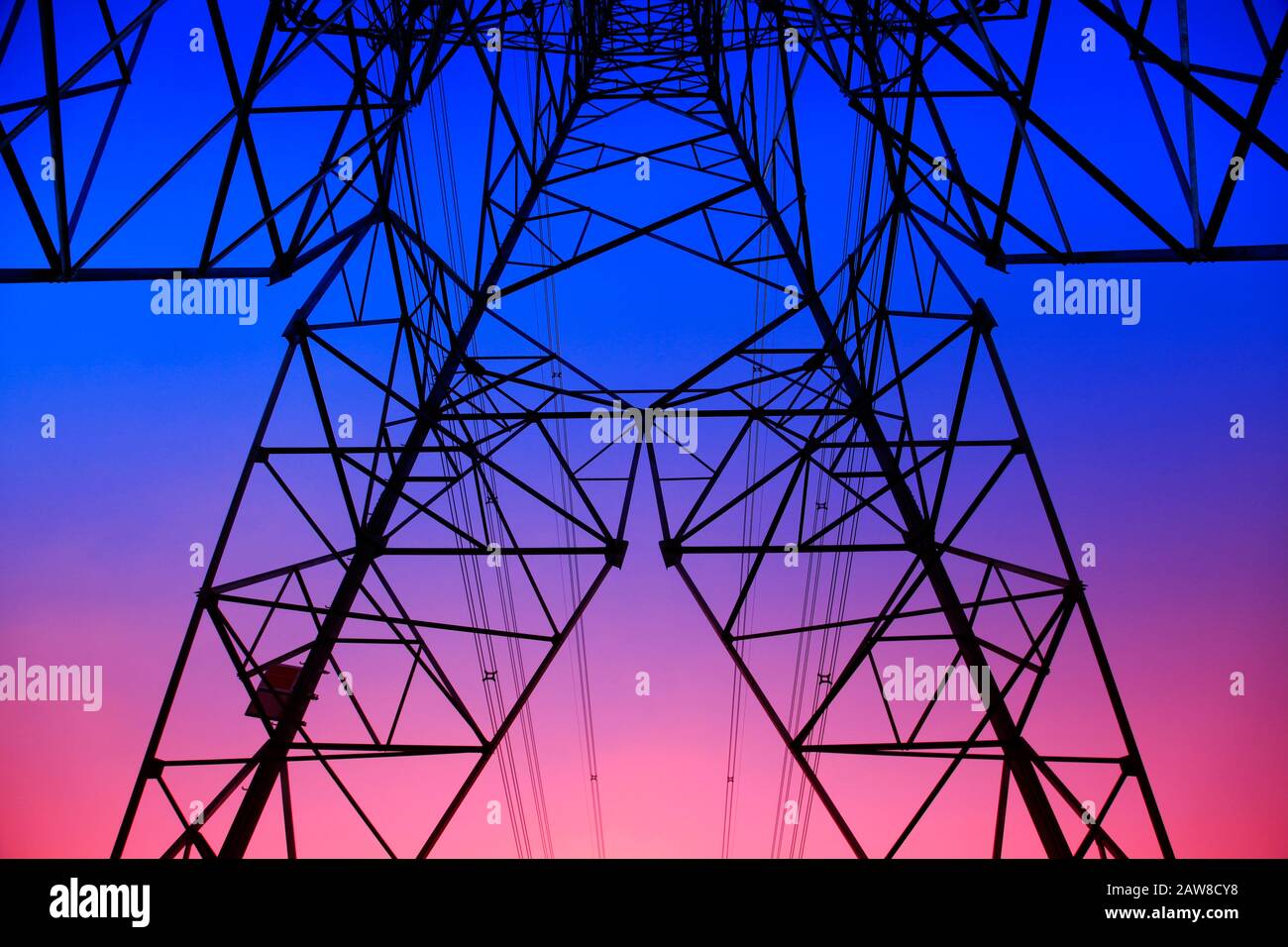 The evening of the pylon outline Stock Photo - Alamy