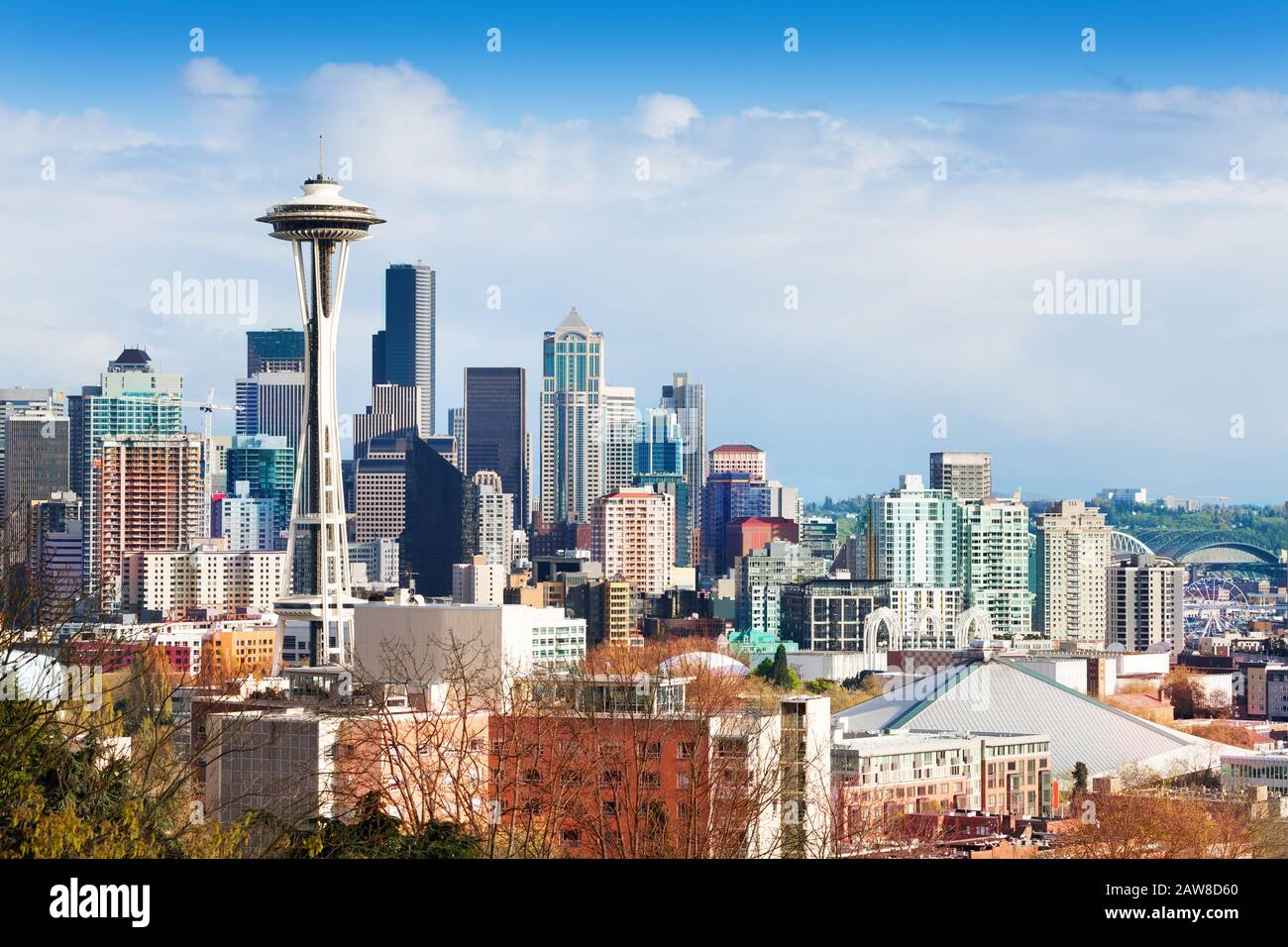 Seattle downtown buildings panorama view from Queen Anne hill ...