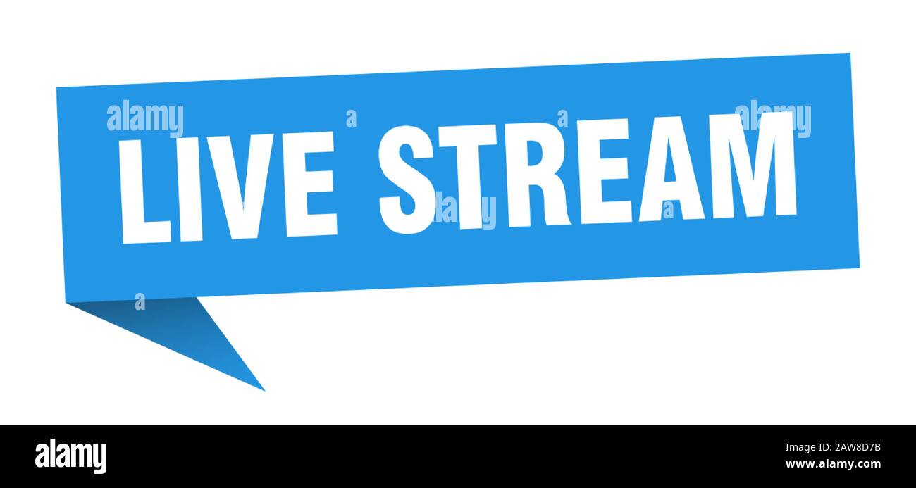 live stream speech bubble. live stream ribbon sign. live stream banner ...