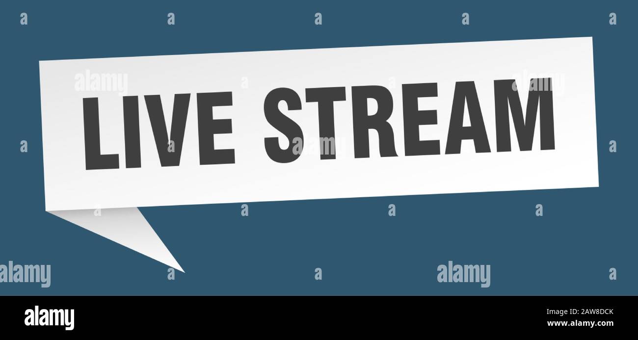 live stream speech bubble. live stream ribbon sign. live stream banner ...