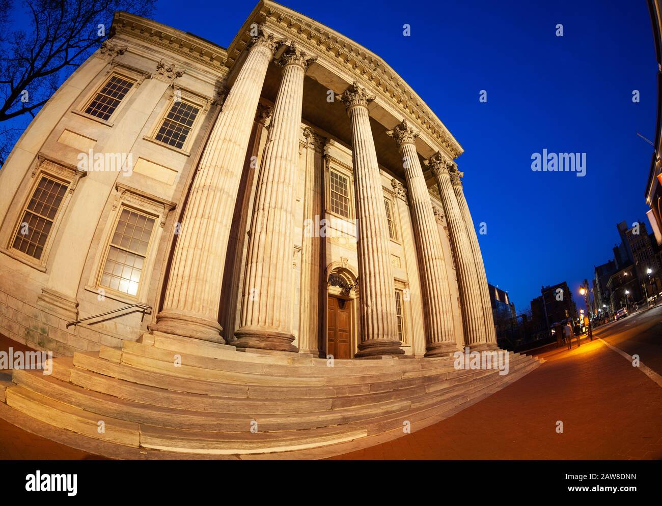 Entrance and columns of First Bank Of United States in Philadelphia ...