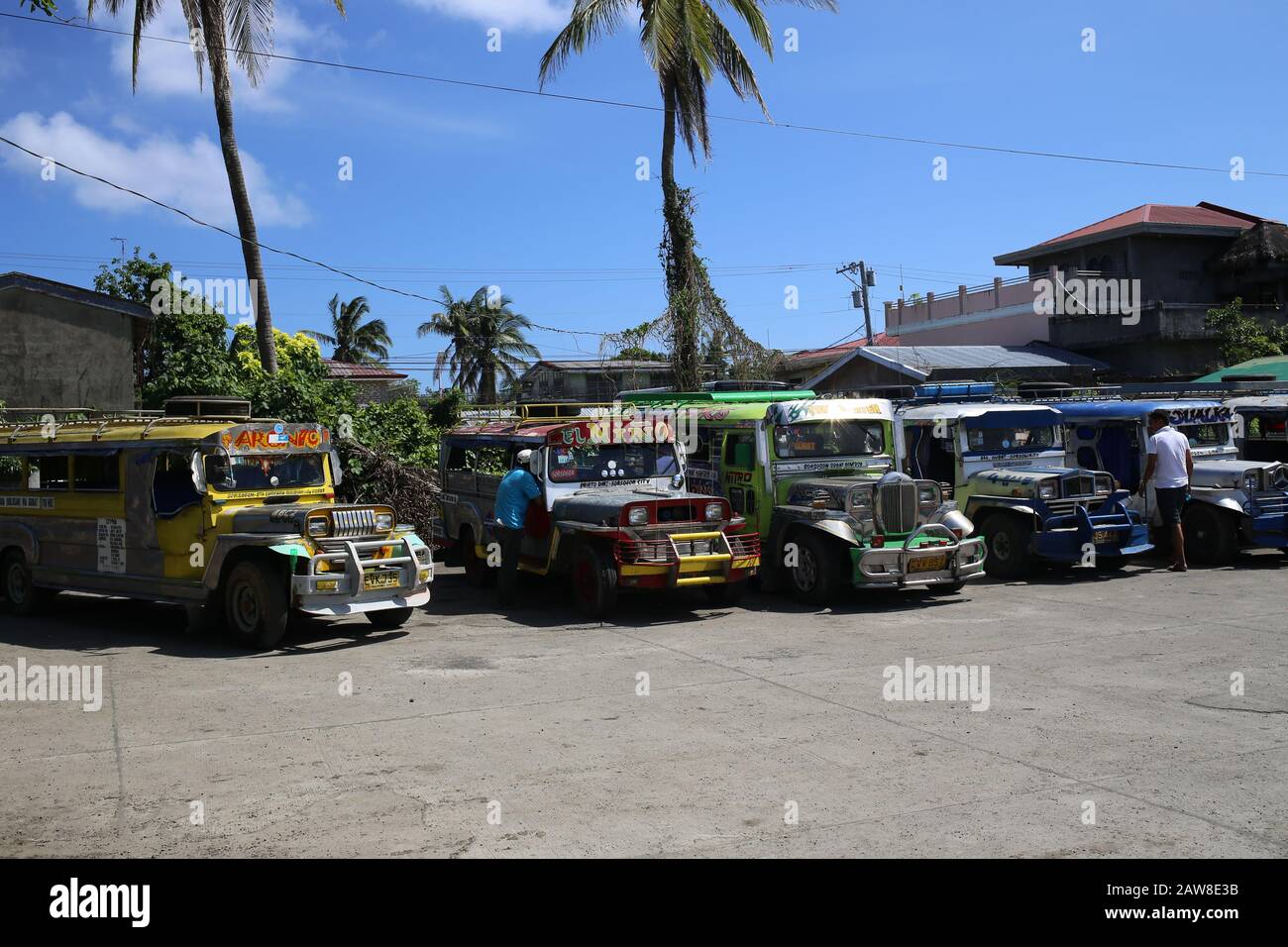 A row of Jeepneys in The Philippines Stock Photo - Alamy