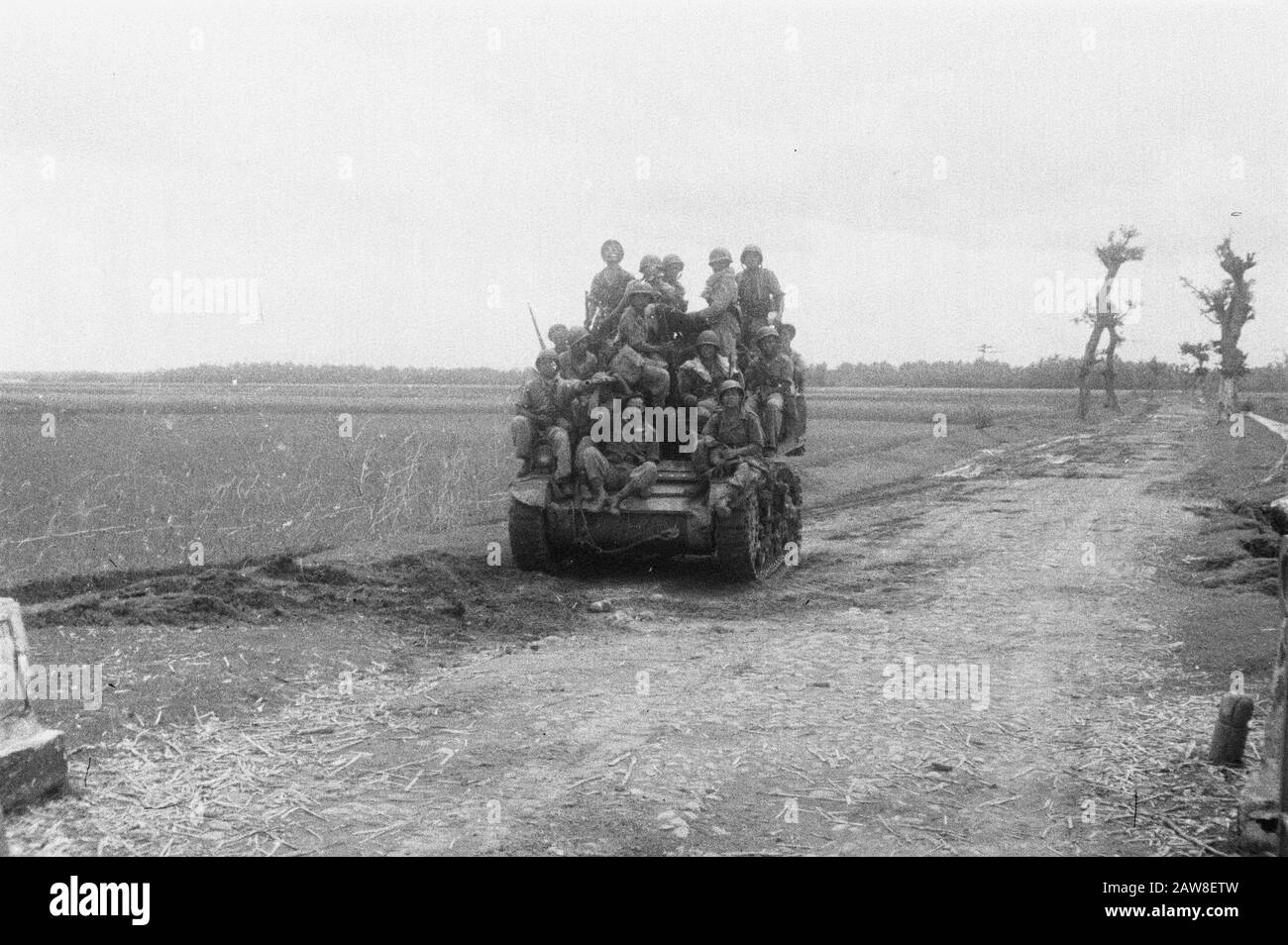 Action with tanks at Toba and surroundings M3 Stuart tank filled with ...