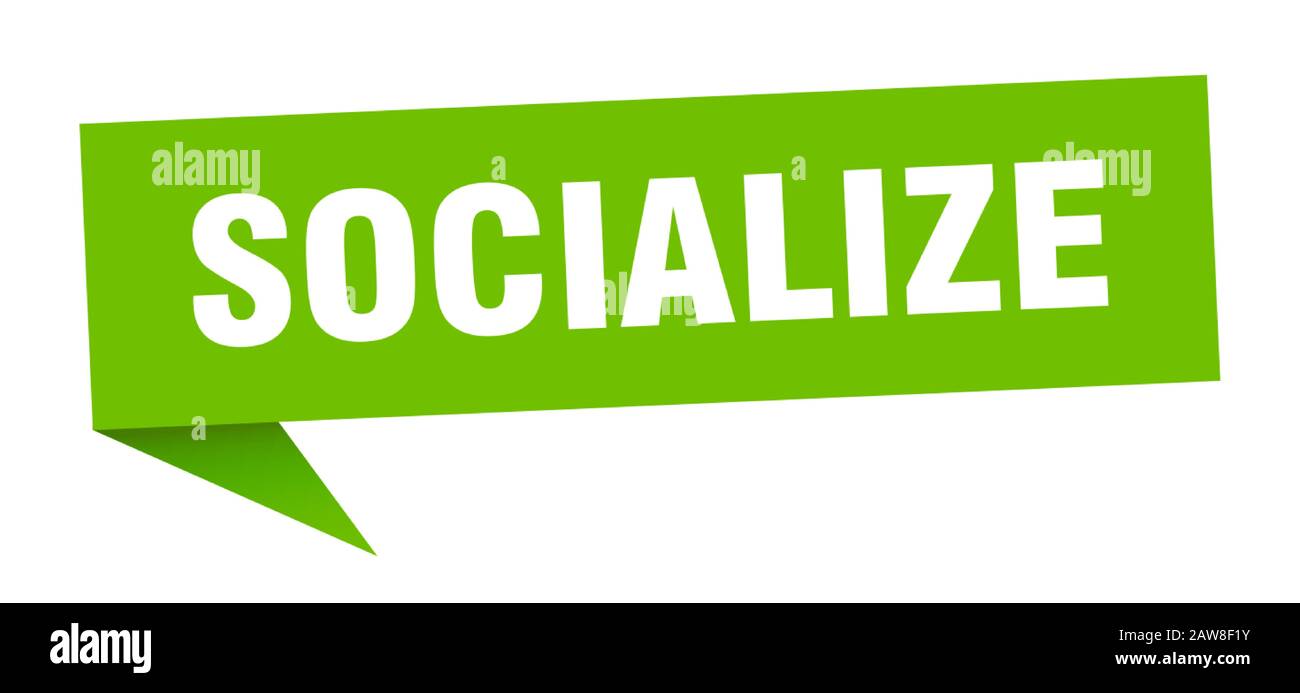 socialize speech bubble. socialize ribbon sign. socialize banner Stock ...