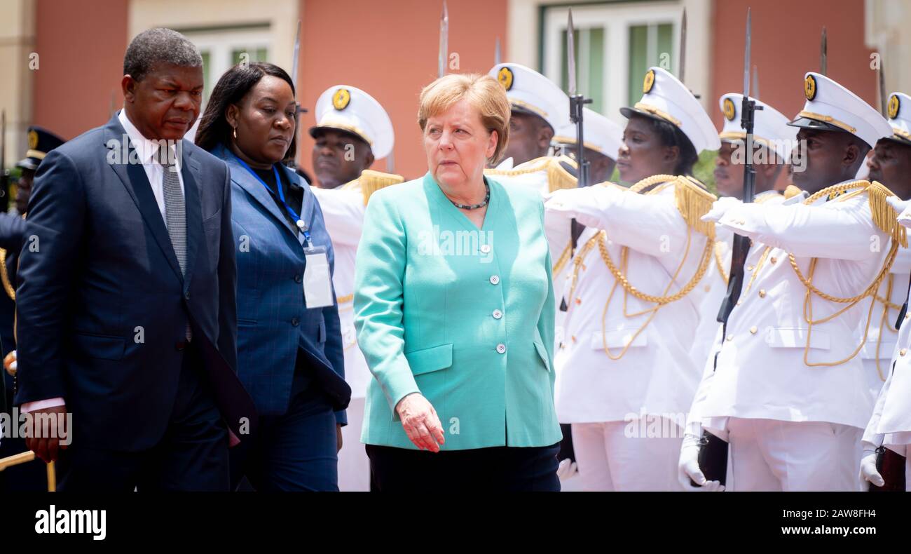 Luanda, Angola. 07th Feb, 2020. German Chancellor Angela Merkel (CDU, M ...