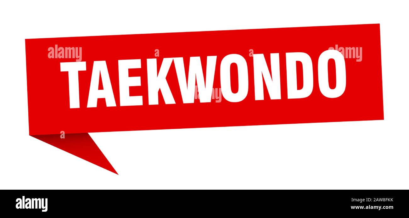 taekwondo speech bubble. taekwondo ribbon sign. taekwondo banner Stock ...