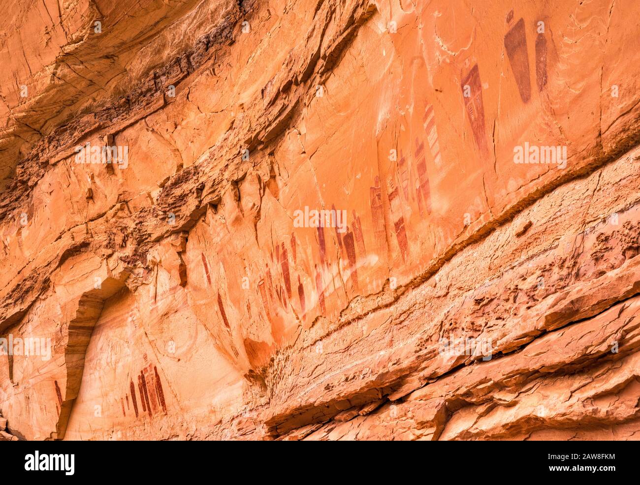 Barrier Canyon Style pictographs at Great Gallery, Horseshoe Canyon ...