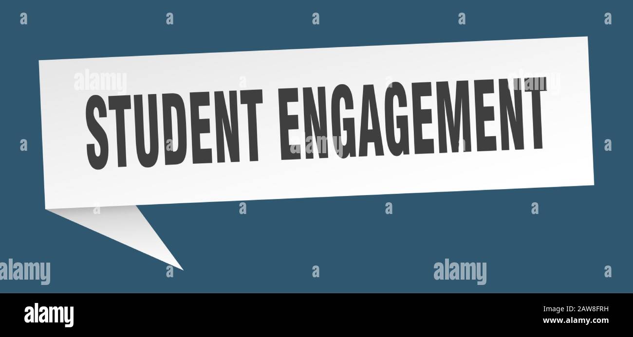 student engagement speech bubble. student engagement ribbon sign ...