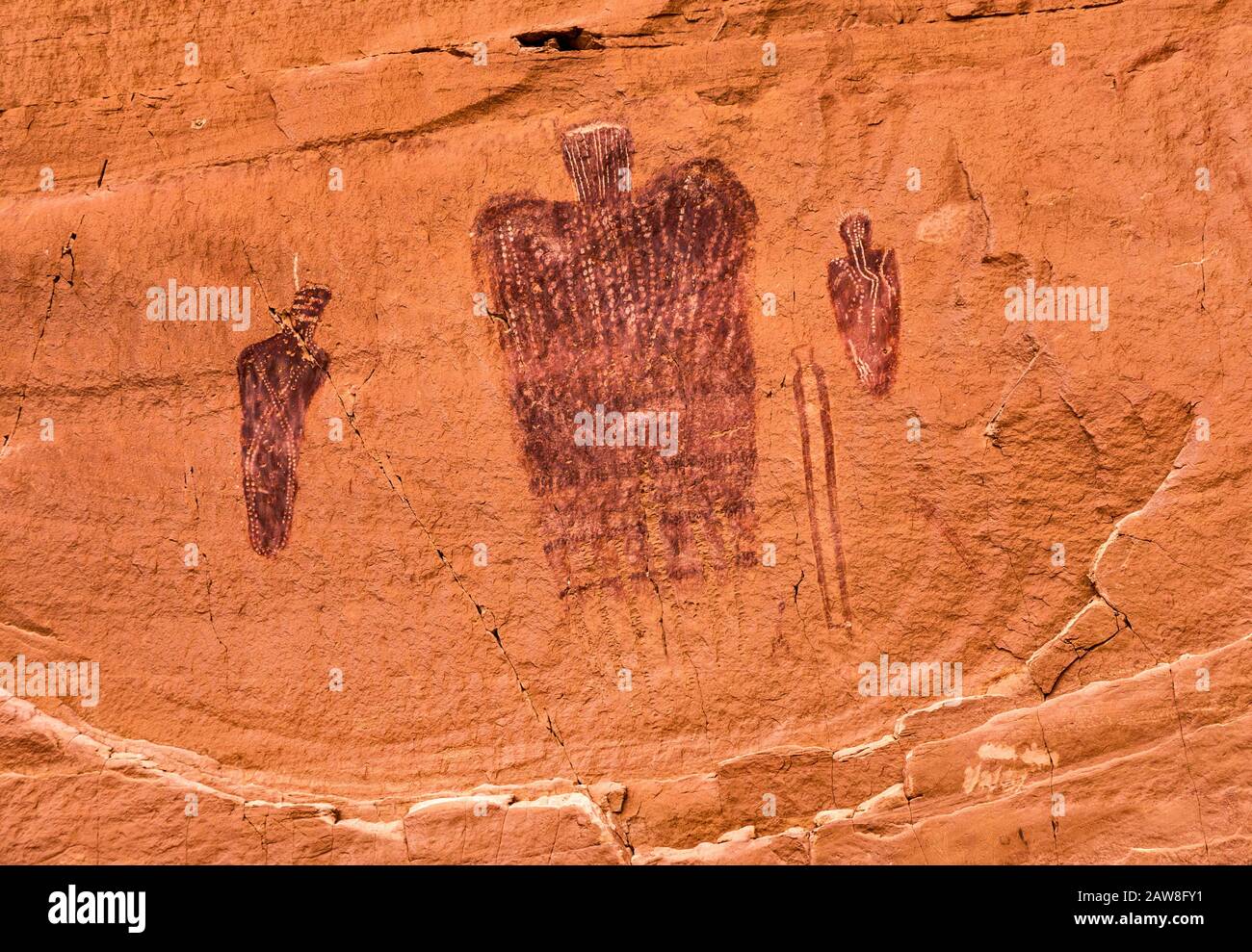 Barrier Canyon Style pictographs at Great Gallery, Horseshoe Canyon ...