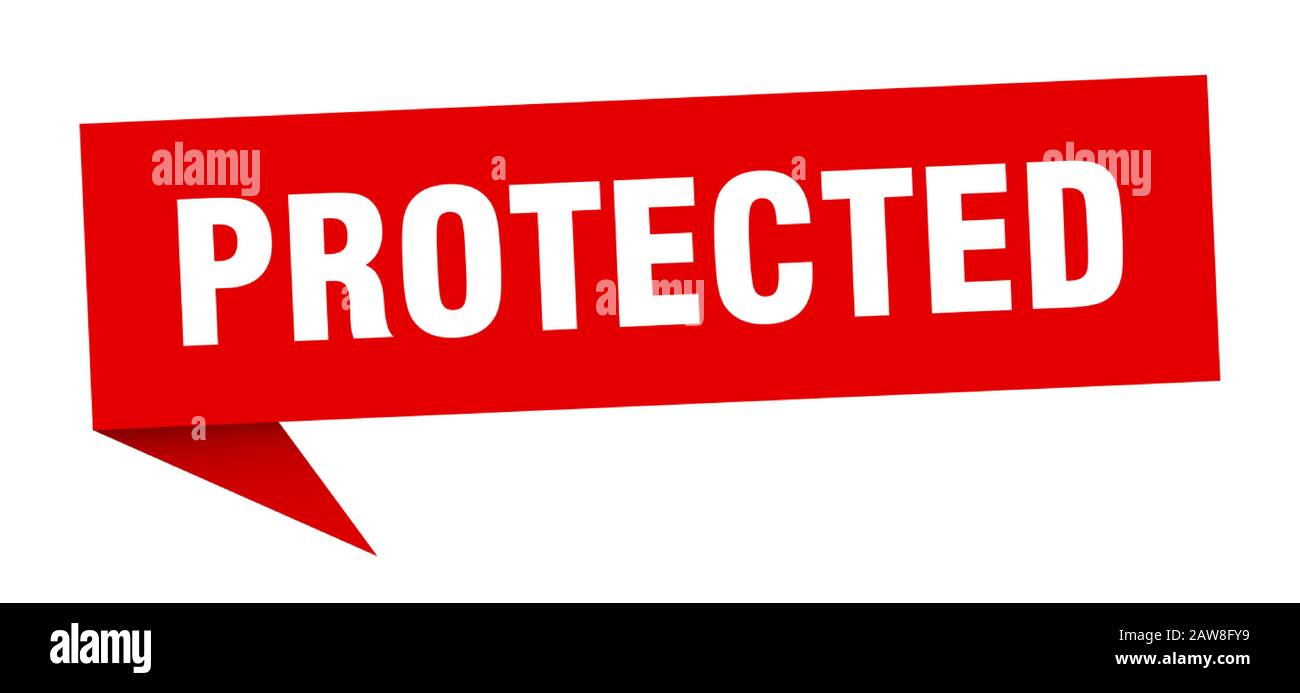 protected speech bubble. protected ribbon sign. protected banner Stock ...