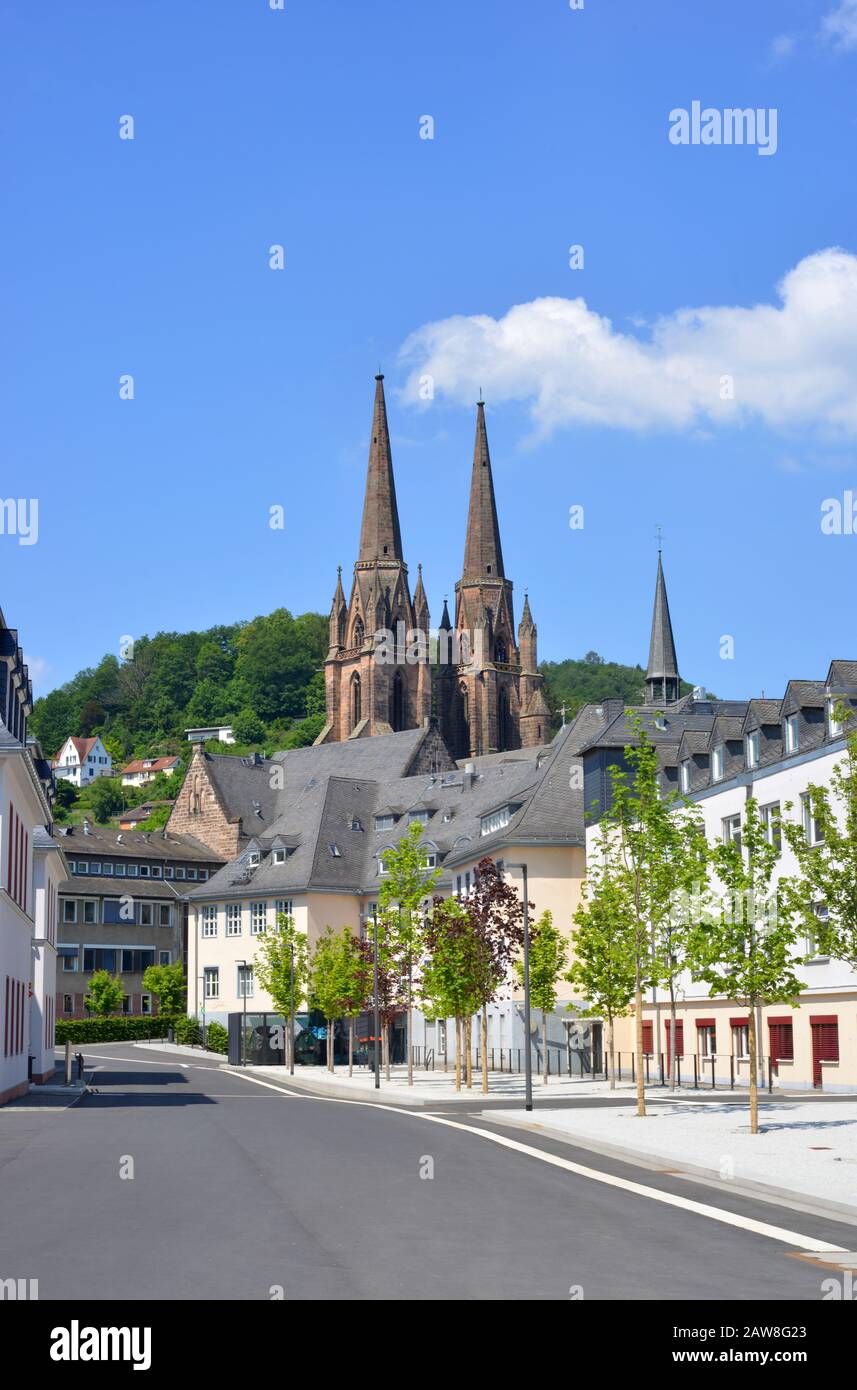 Marburg, Germany, view to the new students quarter inside the center ...