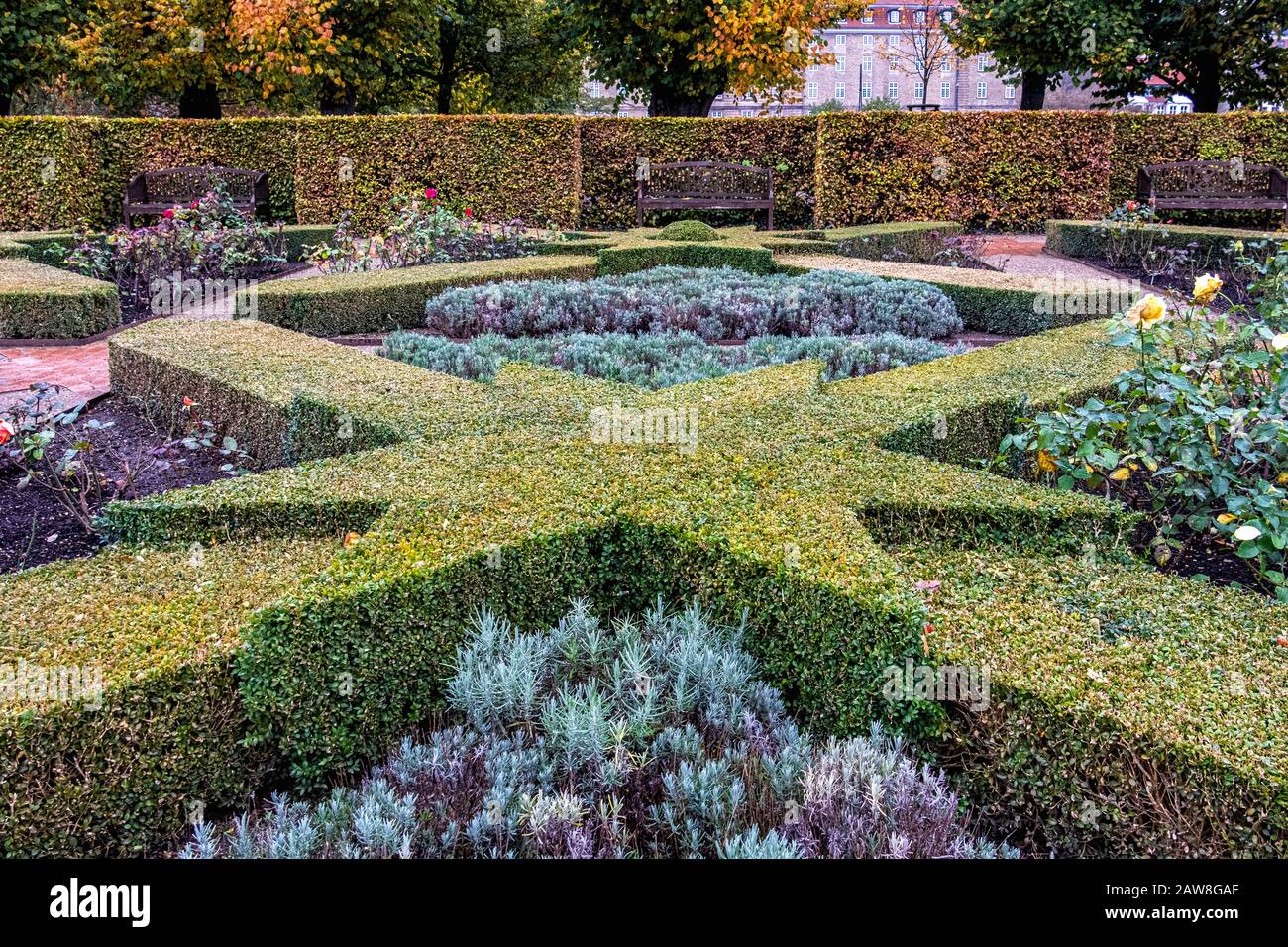 Rose Garden in the Rosenborg Castle Royal Gardens in Copenhagen ...