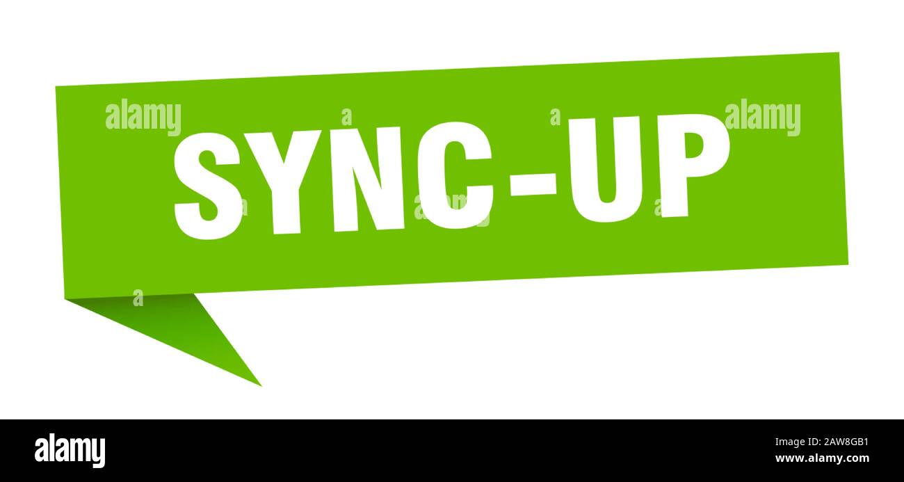 sync-up speech bubble. sync-up ribbon sign. sync-up banner Stock Vector ...