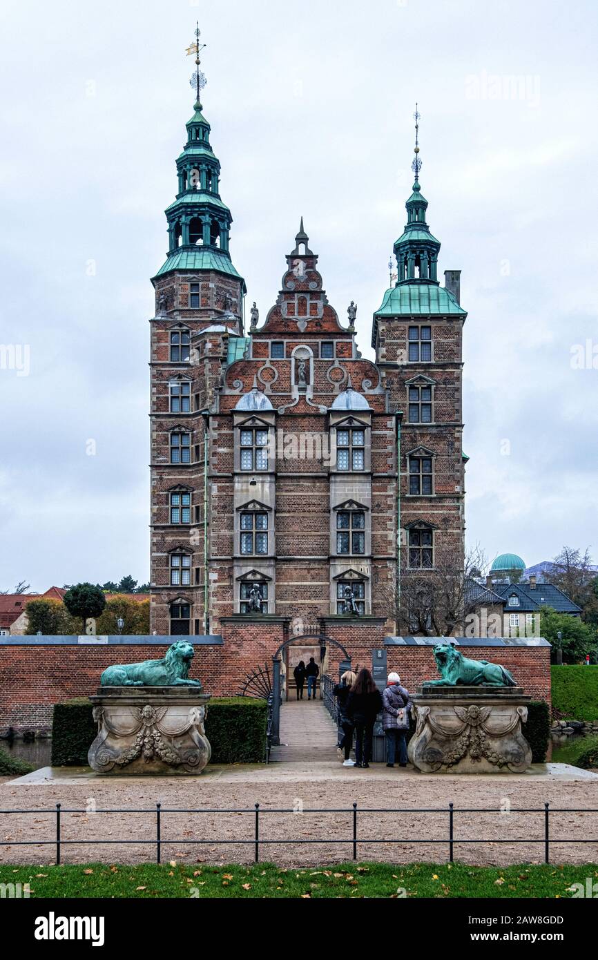 Rosenborg castle, Dutch Renaissance style historic palace with brick ...