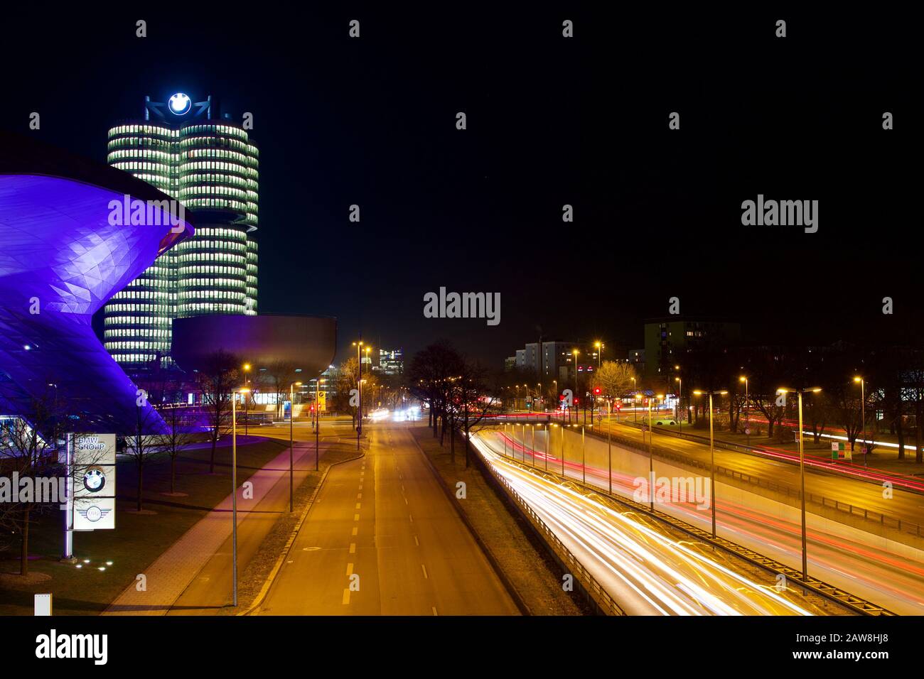 Munich, Germany - January 25, 2020: The illuminated BMW group ...
