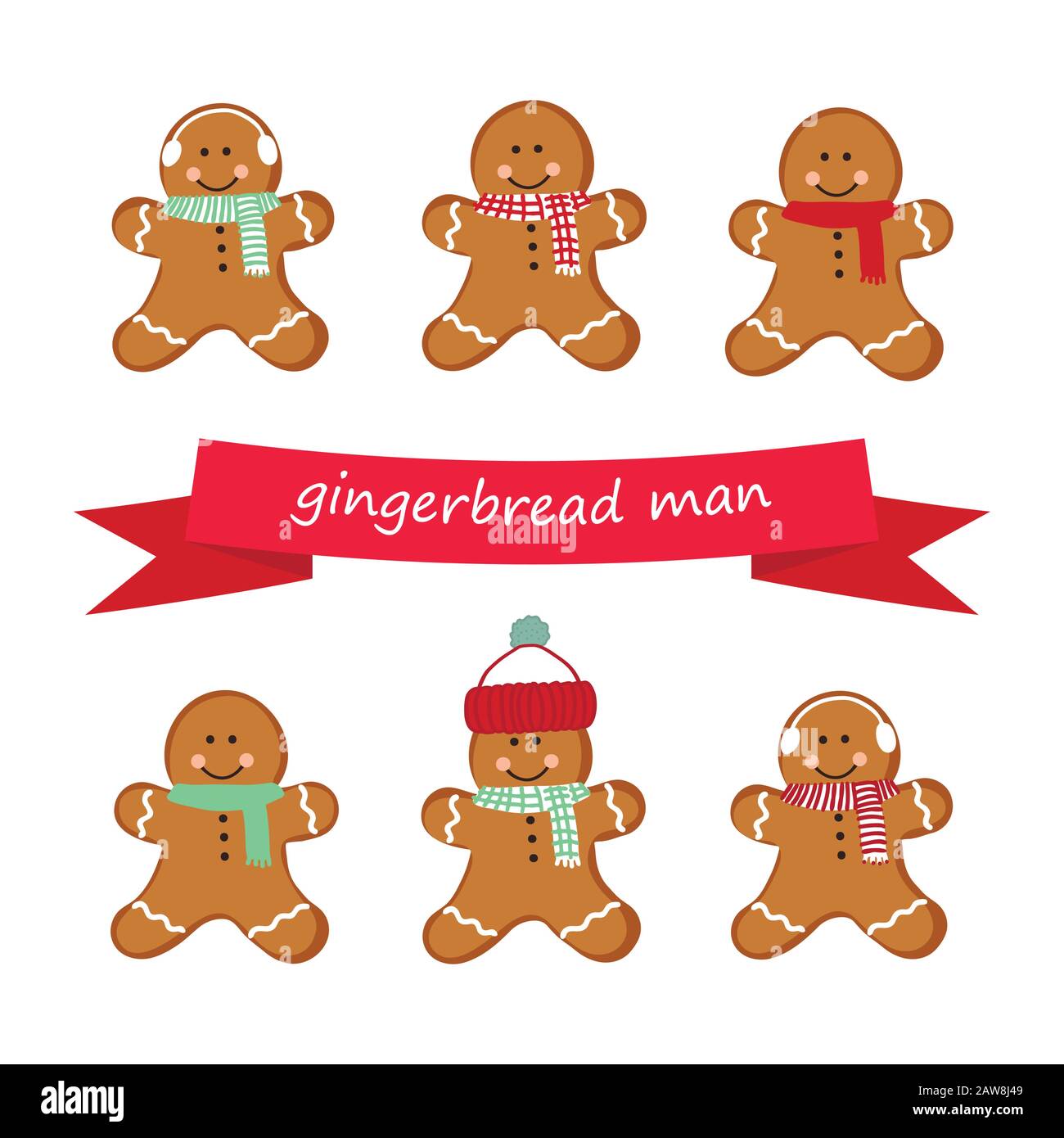 Gingerbread man, isolated on white background. EPS8 Stock Vector Image ...