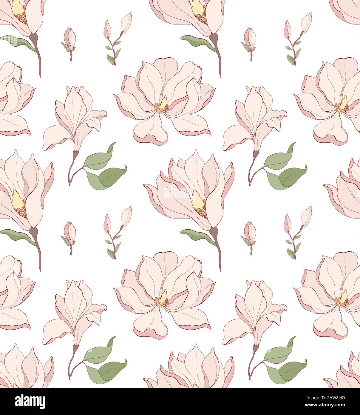 Seamless magnolia pattern hi-res stock photography and images - Alamy