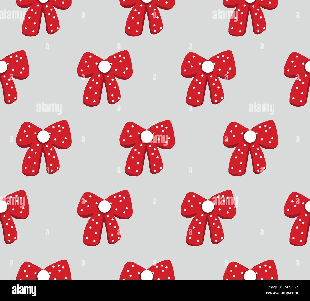 Red bow grid seamless pattern background isolated on white. Vector ...