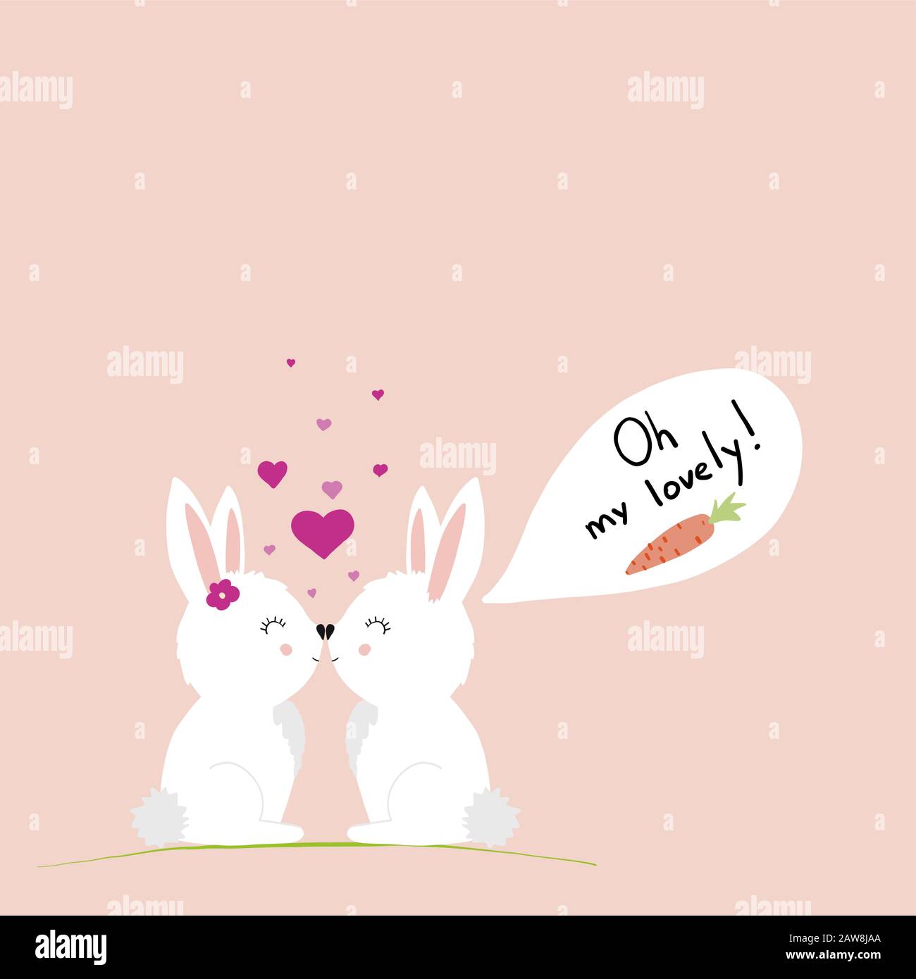 cute rabbits in love. vector illustration Stock Vector Image & Art - Alamy
