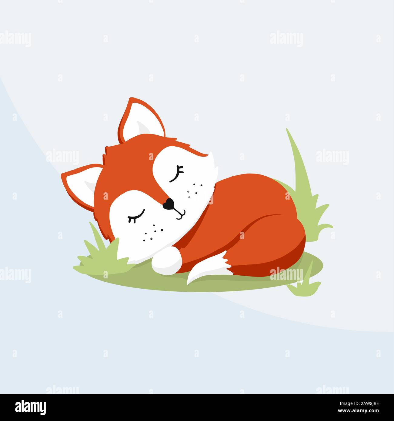 Sleeping fox Stock Vector Images - Alamy