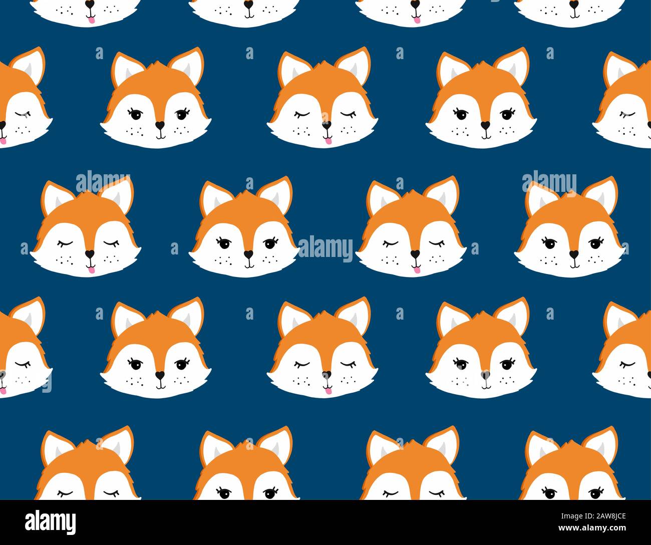 Fox seamless pattern. Vector illustration Stock Vector Image & Art - Alamy