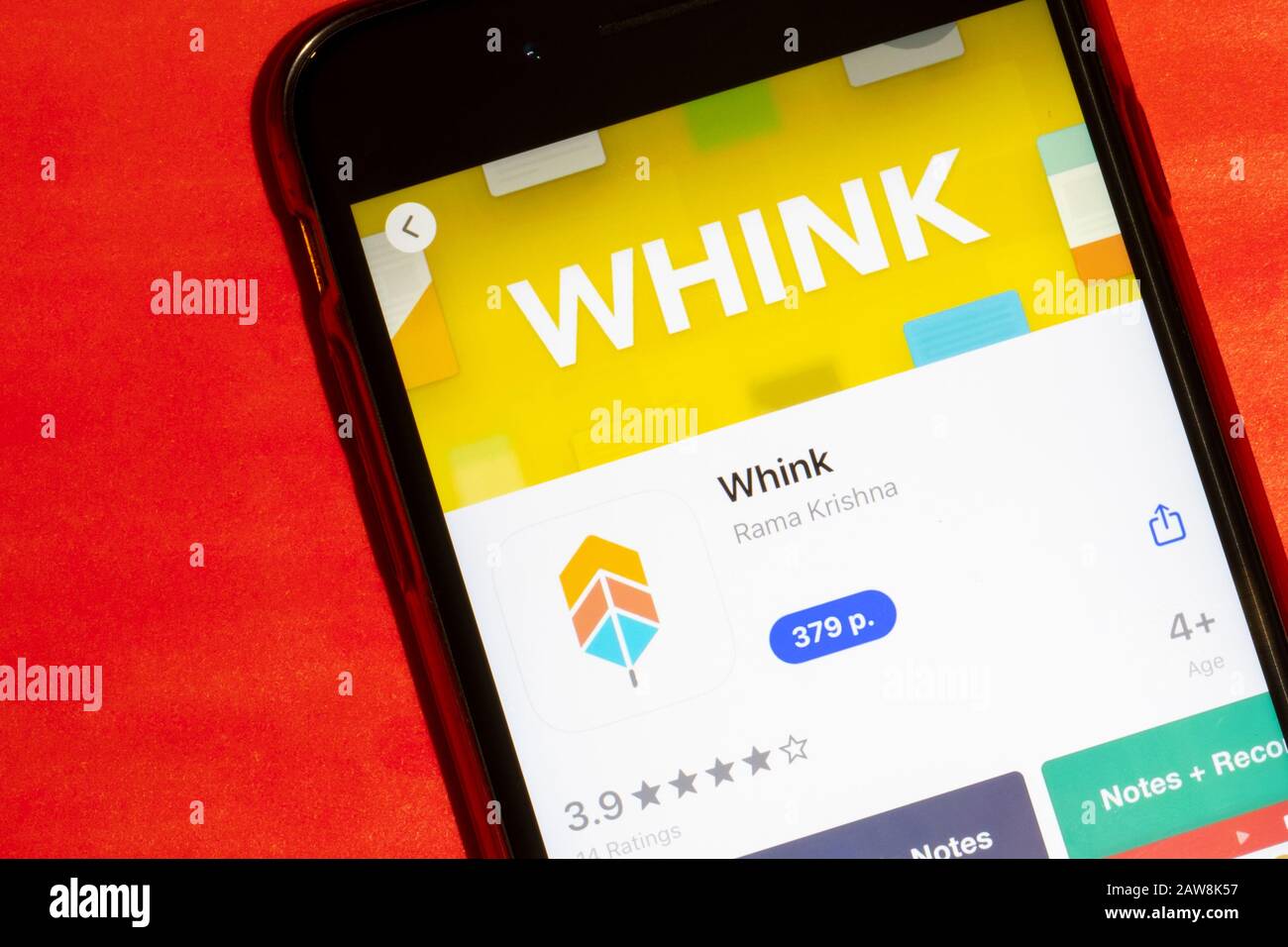 Los Angeles, California, USA - 22 January 2020: Whink logo on phone ...
