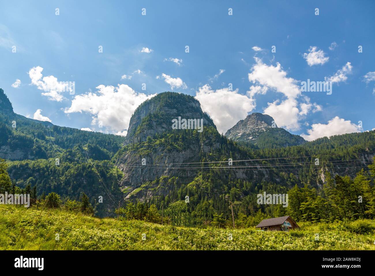 Dachstein mountains, view from the valley station Stock Photo - Alamy
