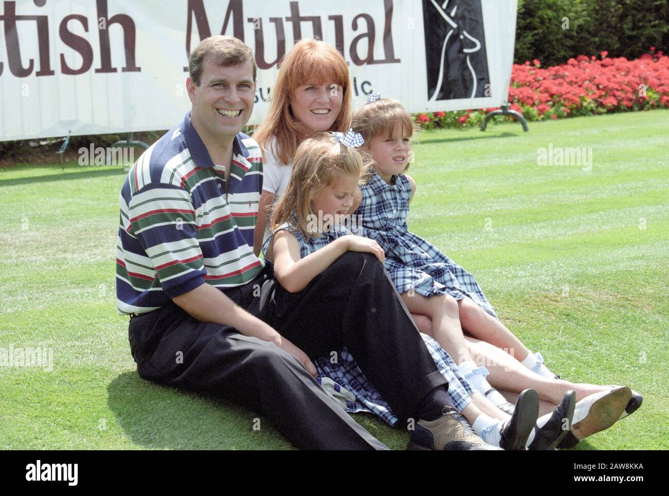 The duke of york with his daughters beatrice left eugenie hi-res stock ...