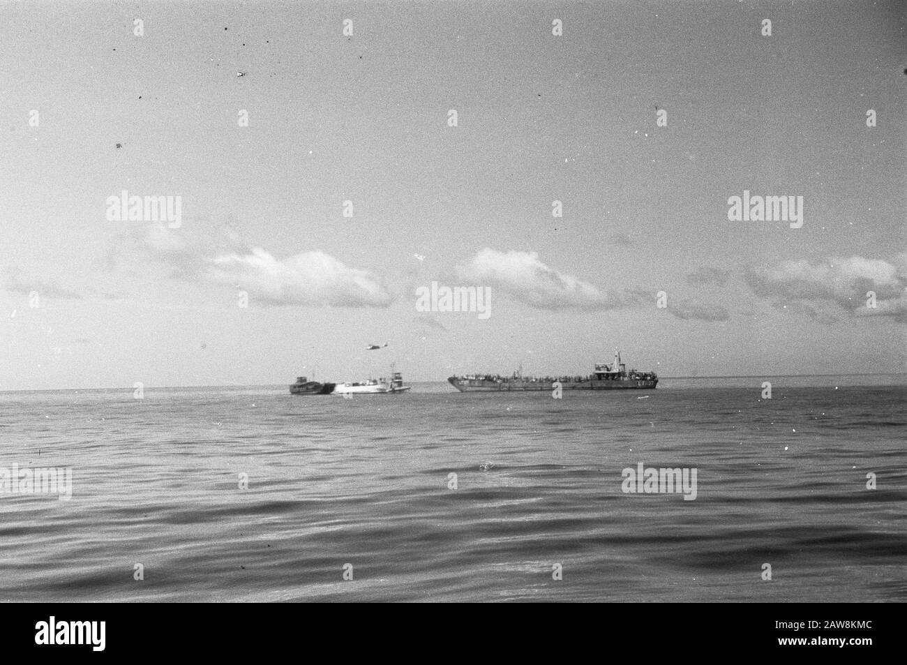 Photos liberation North Sumatra [Landing Vessels and aircraft at sea ...