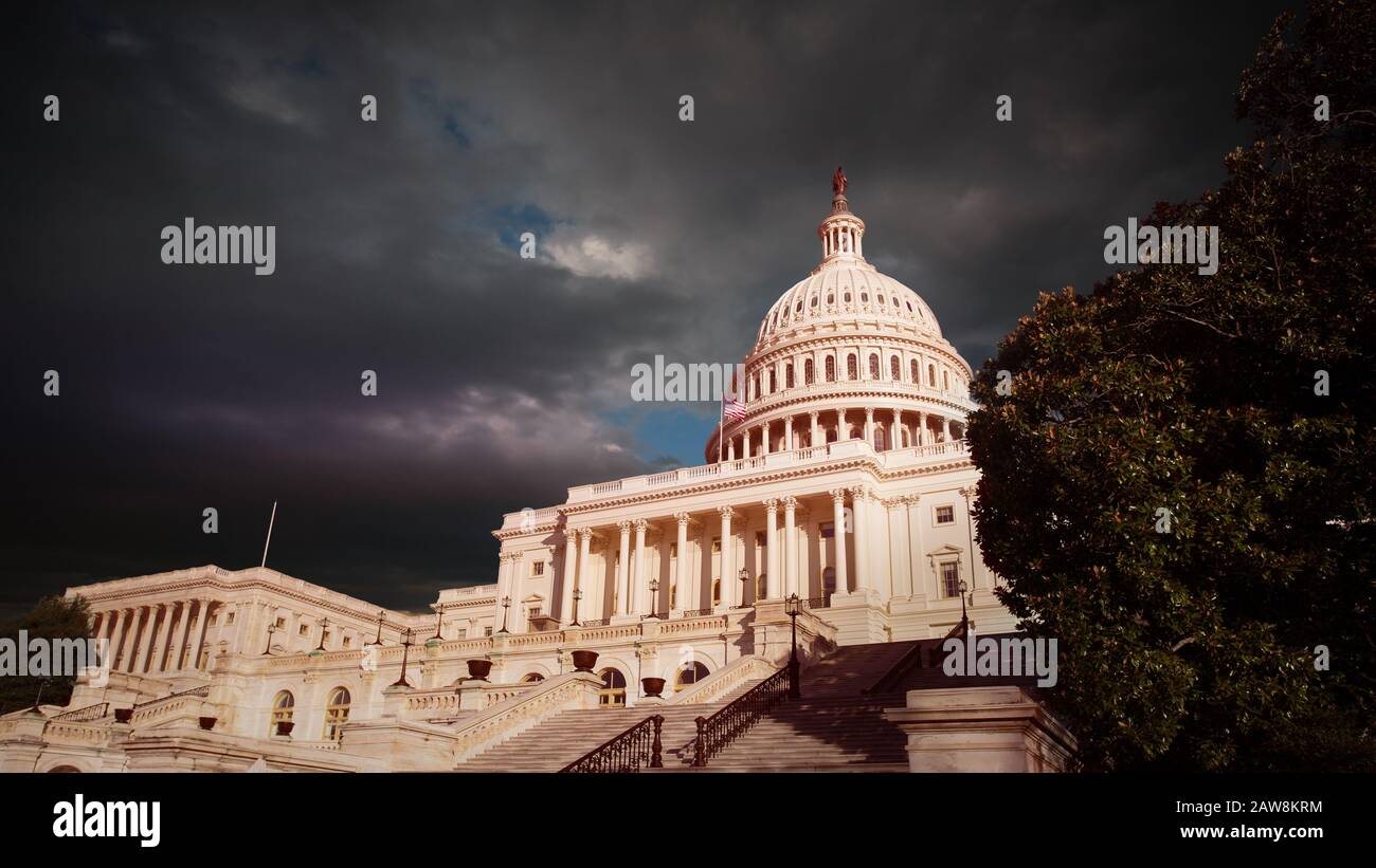 The U.S. Capitol building in Washington DC as Storm approaches Stock ...