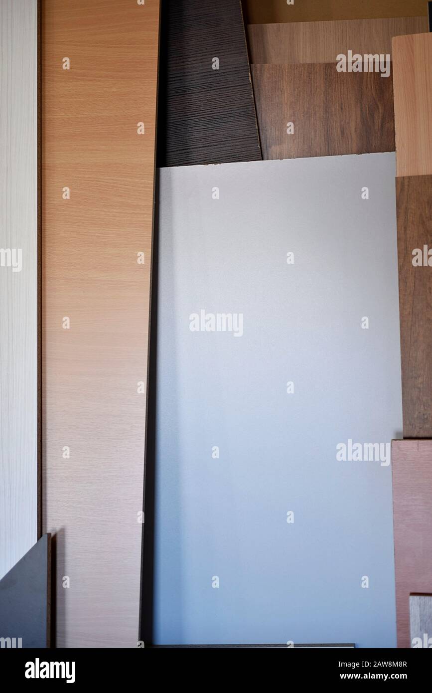 chipboard different colors of the board leaning Stock Photo - Alamy