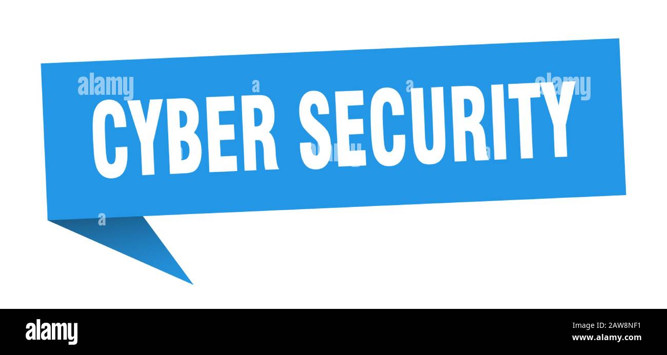 cyber security speech bubble. cyber security ribbon sign. cyber ...
