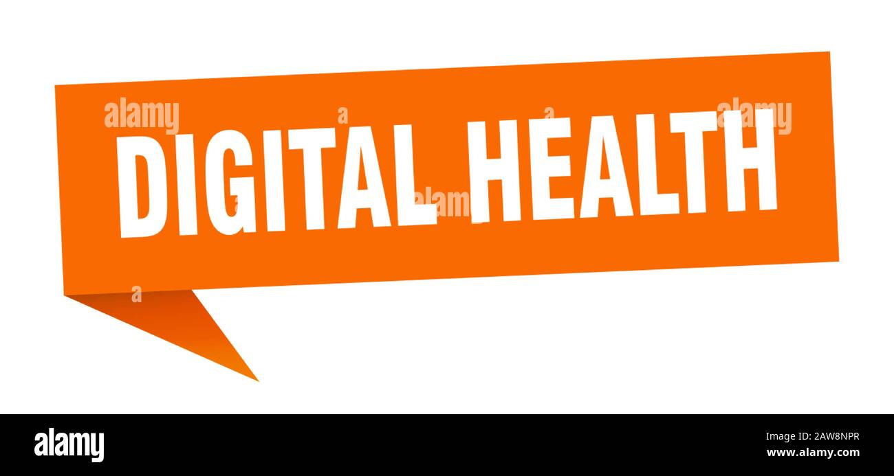 digital health speech bubble. digital health ribbon sign. digital ...