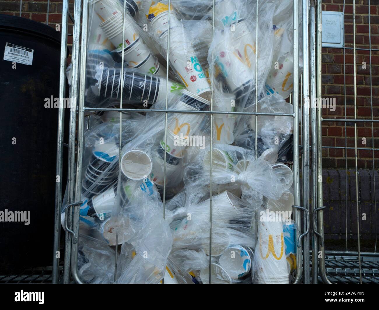 McDonald's disposable paper cups in a frame roll container Stock Photo ...
