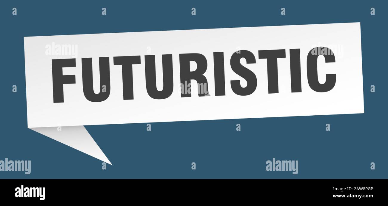 futuristic speech bubble. futuristic ribbon sign. futuristic banner ...