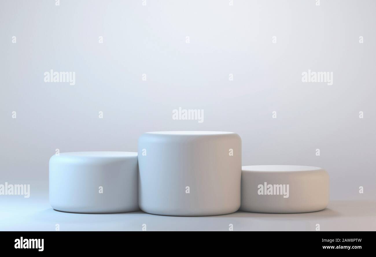 White podium on white background, 3d rendering Stock Photo - Alamy