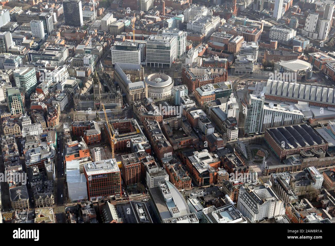 Manchester city centre aerial hi-res stock photography and images - Alamy
