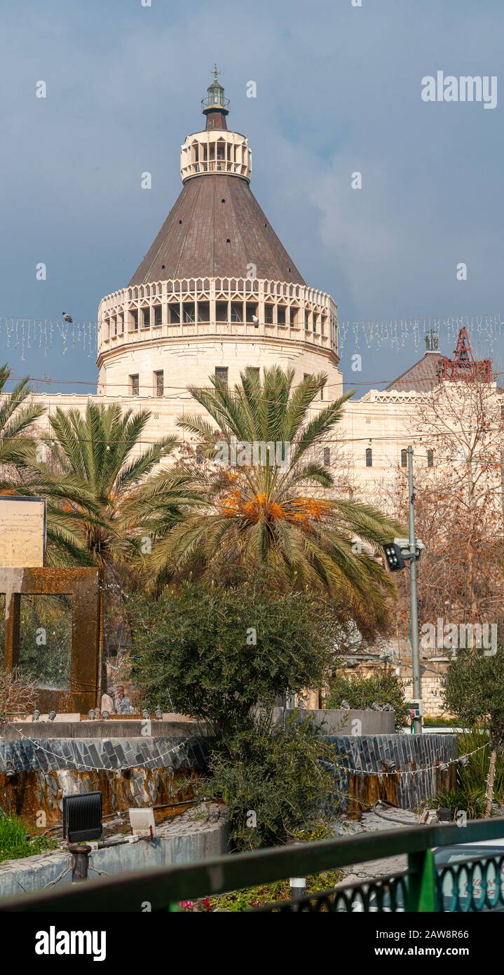 Israel, Nazareth, Exterior of the Basilica of the Annunciation on a ...