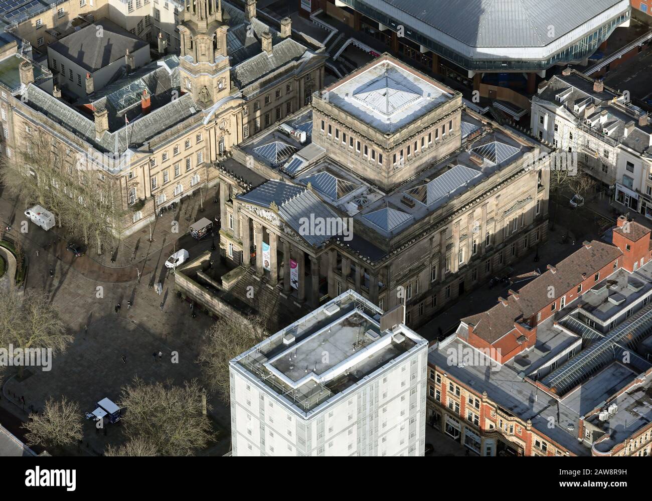 aerial view of Preston Town Hall, Harris Museum, Cenotaph & The Shankly ...