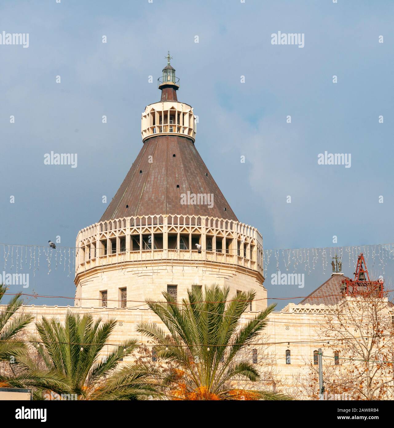 Israel, Nazareth, Exterior of the Basilica of the Annunciation on a ...